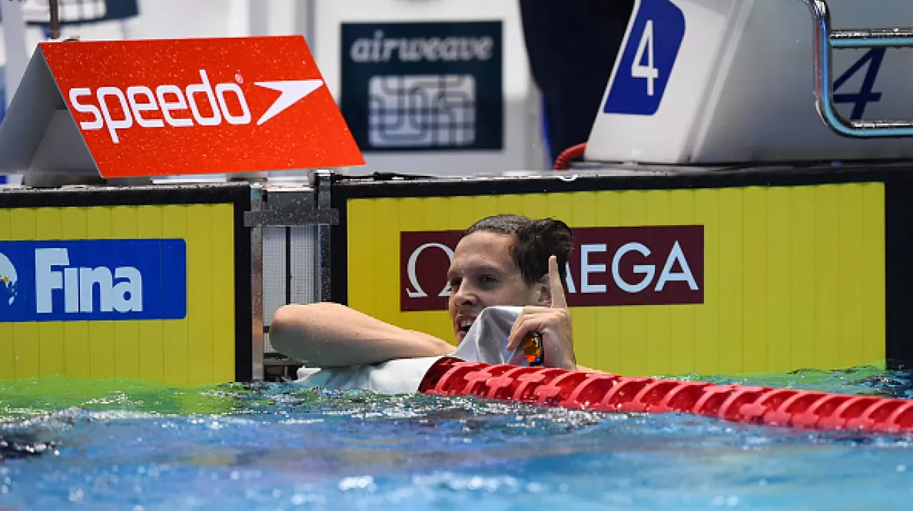 Larkin on top of the world in... | Australian Olympic Committee